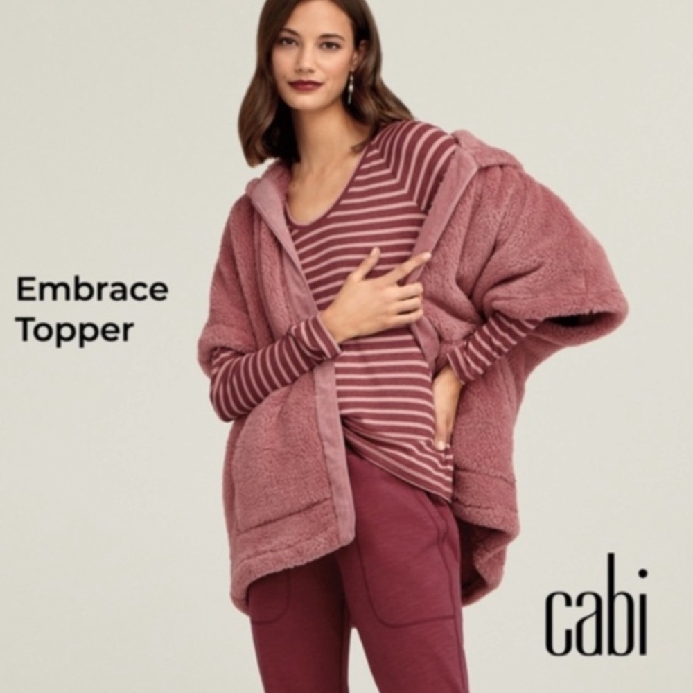 Cabi Embrace Topper Pink Fleece Oversized Hooded Shor… - Gem